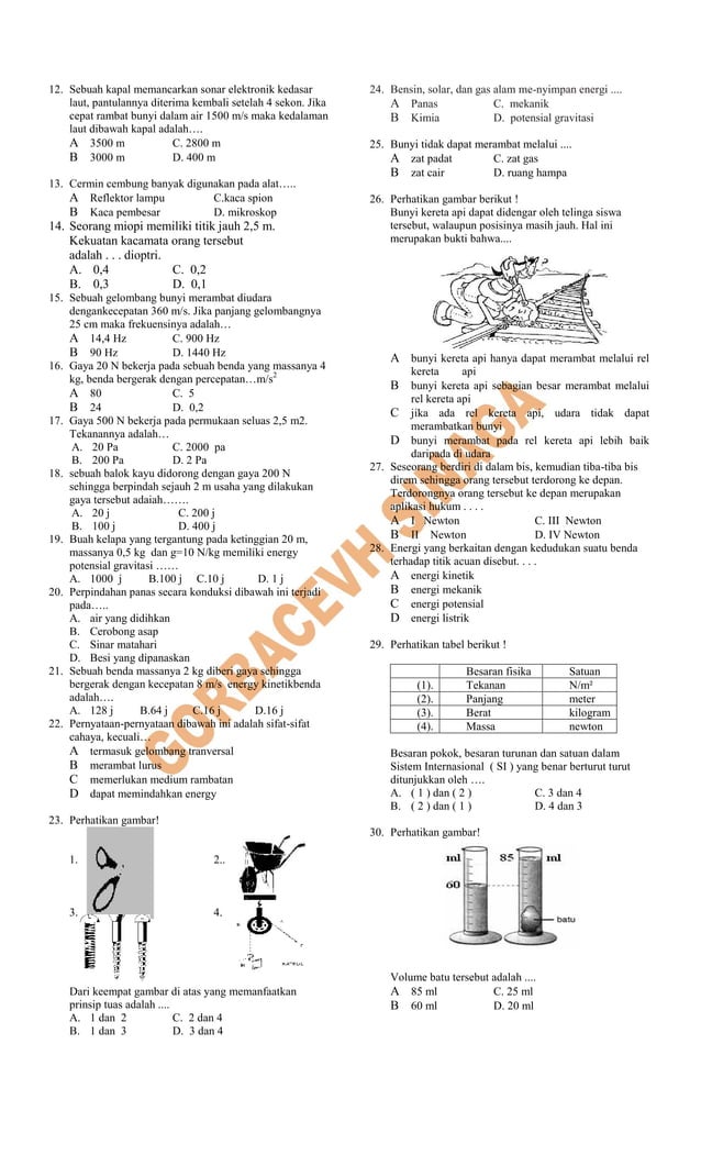 Soal uas ipa kls 8 smt 2 | PDF
