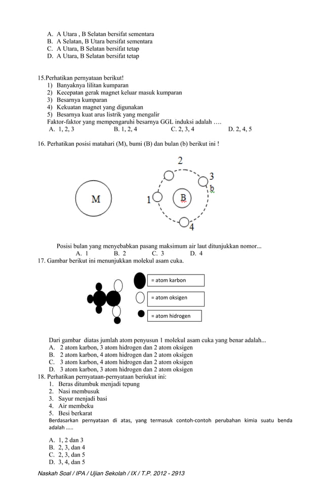 Soal IPA uas kelas 9 sem2 th 2012-2013 | PDF