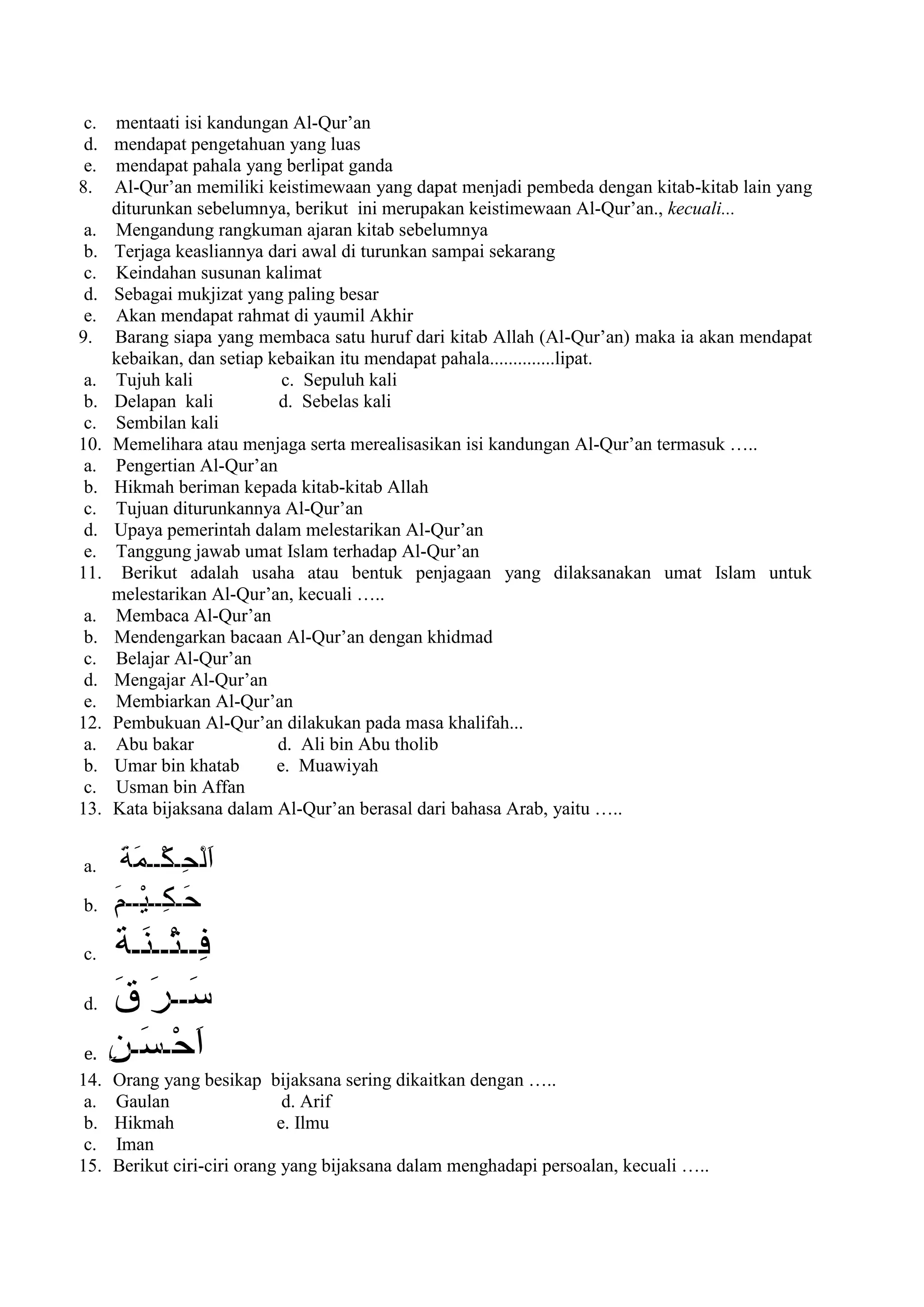 Soal uas kelas xi | PDF