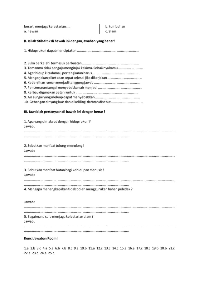 Soal uas pkn kelas 2 semester 1 | DOC