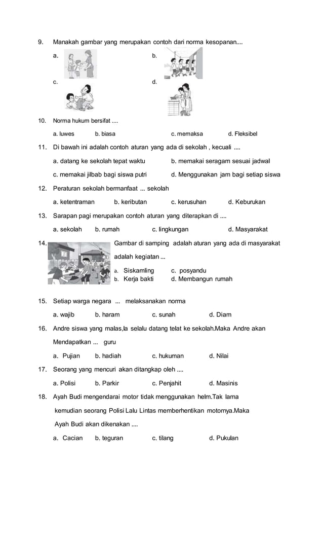 contoh Soal uas pkn kelas 3 smster 1 | DOCX contoh Soal uas pkn kelas 3 smster 1 | DOCX