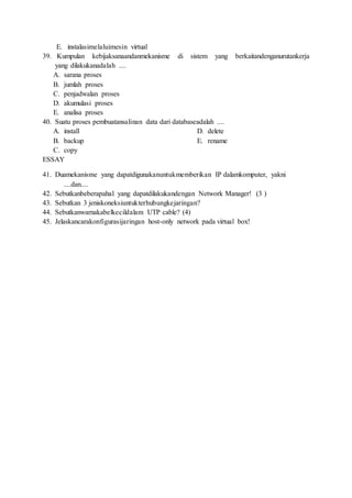Soal UAS sistem operasi jaringan 1 | PDF