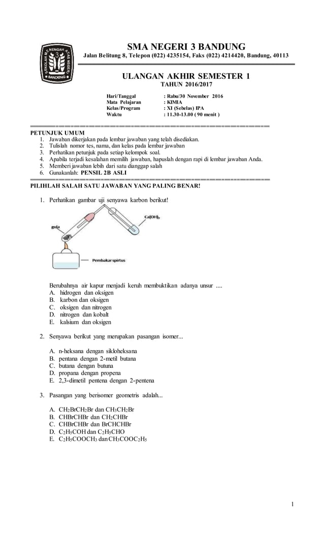 Soal uas smt ganjil kls xi 2016 2017 | PDF