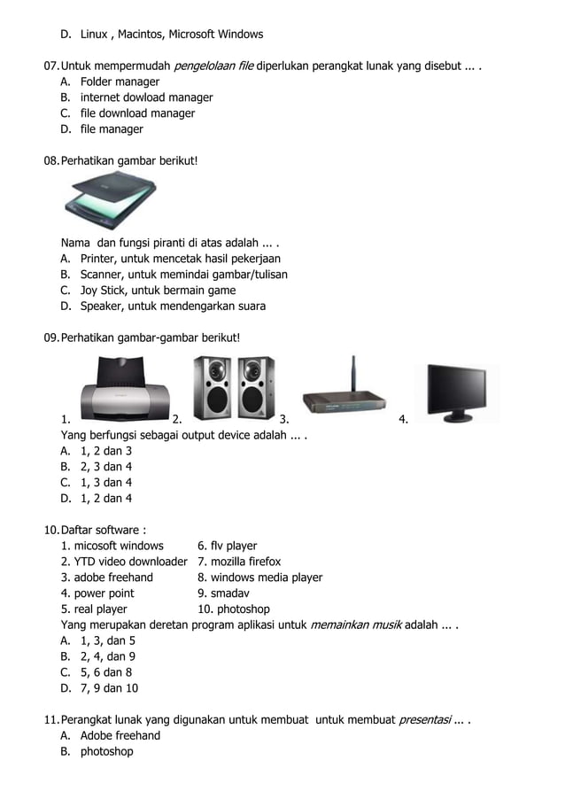 Soal uas tik 2013 | PDF