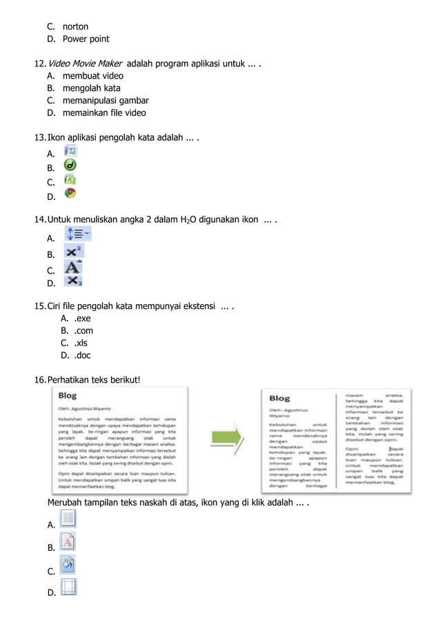 Soal uas tik 2013 | PDF