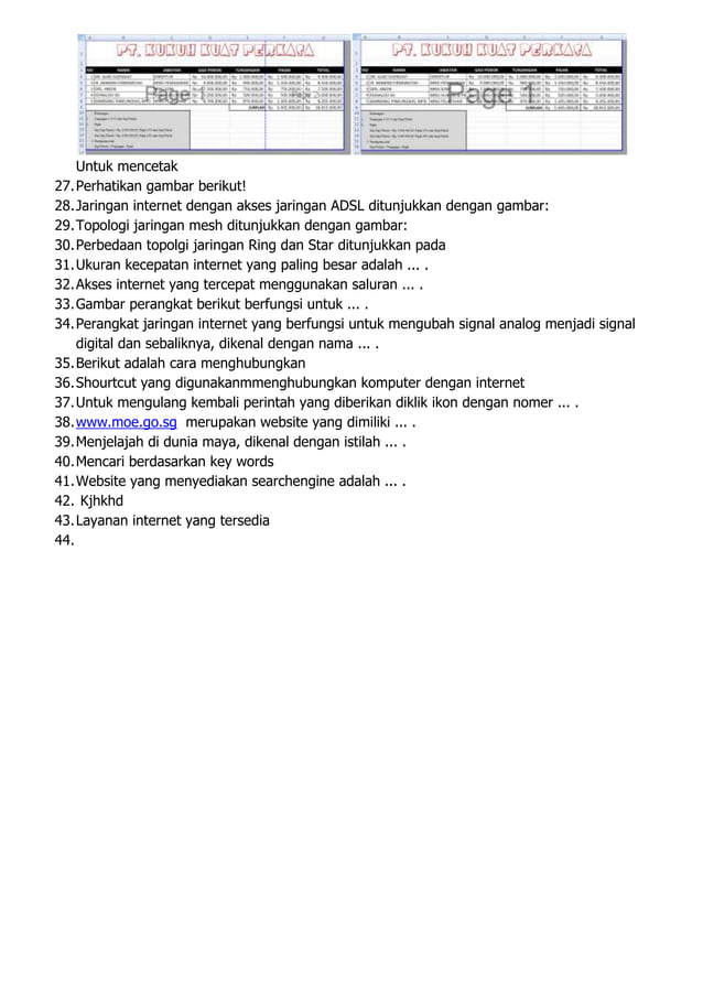 Soal uas tik 2013 | PDF