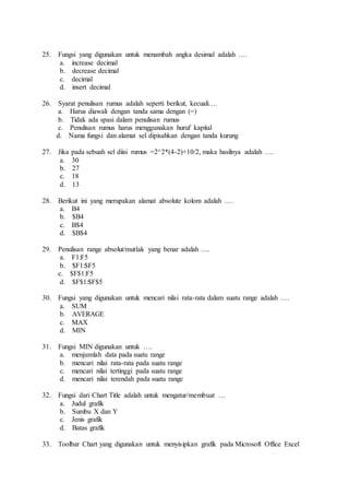 Soal uas tik kelas 8 c | PDF
