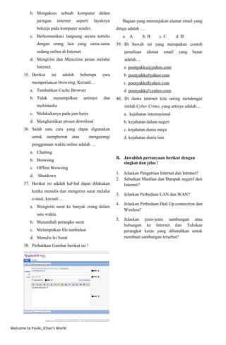 Soal uas tik kelas ix semester i | DOC