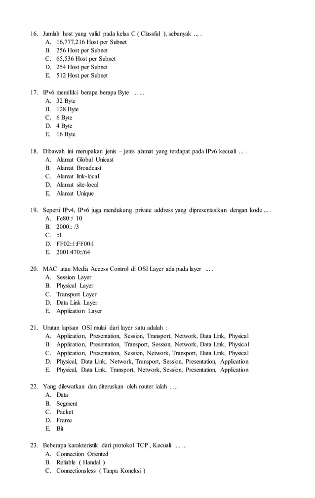 Soal uas x jardas genap | PDF