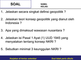 Soal uh1 geopolitik | PPTX