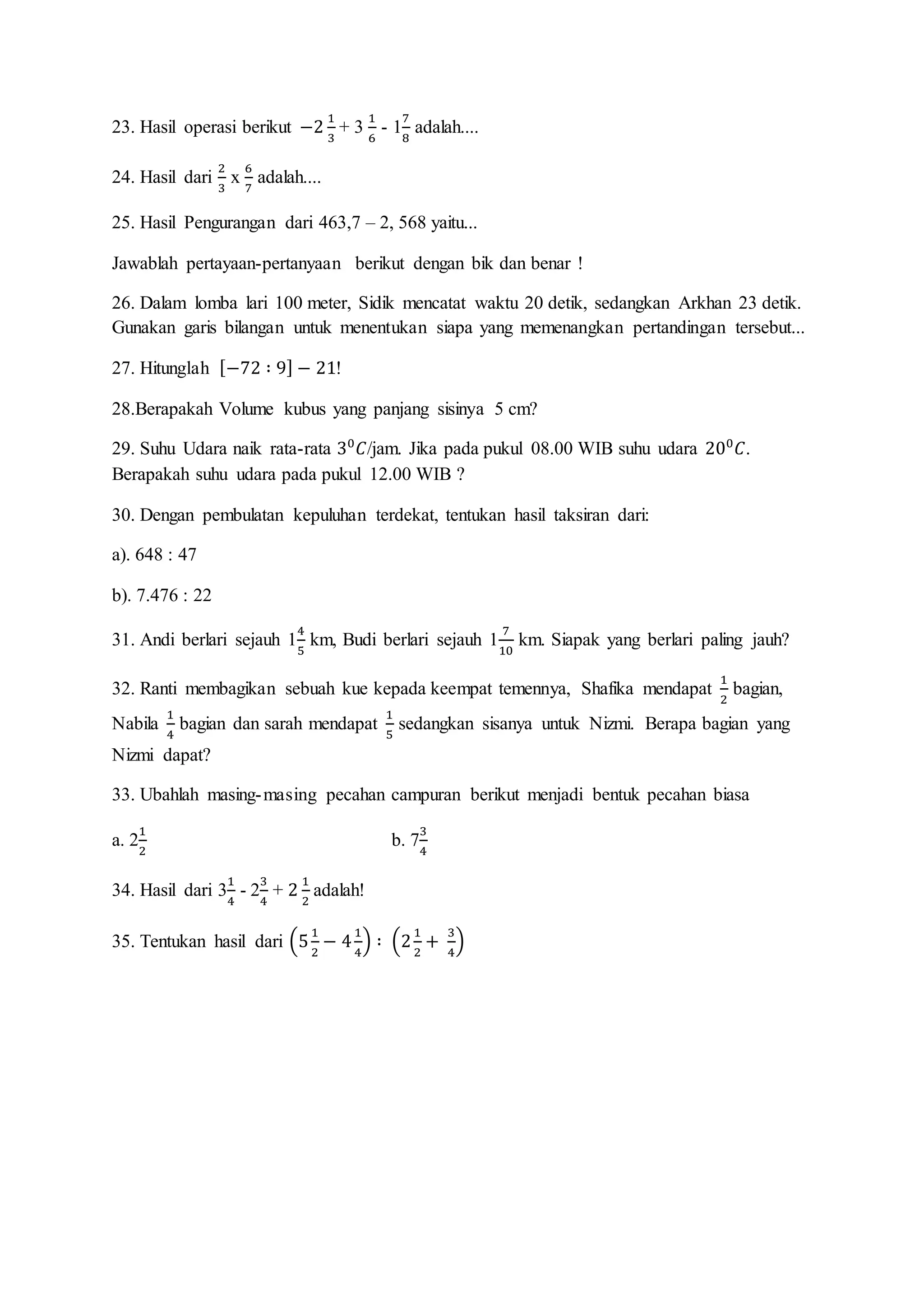 Soal uh2 matematika | PDF