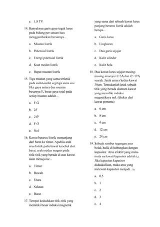 Soal ujian akhir fisika semester ganjil kelas xii ipa | DOC