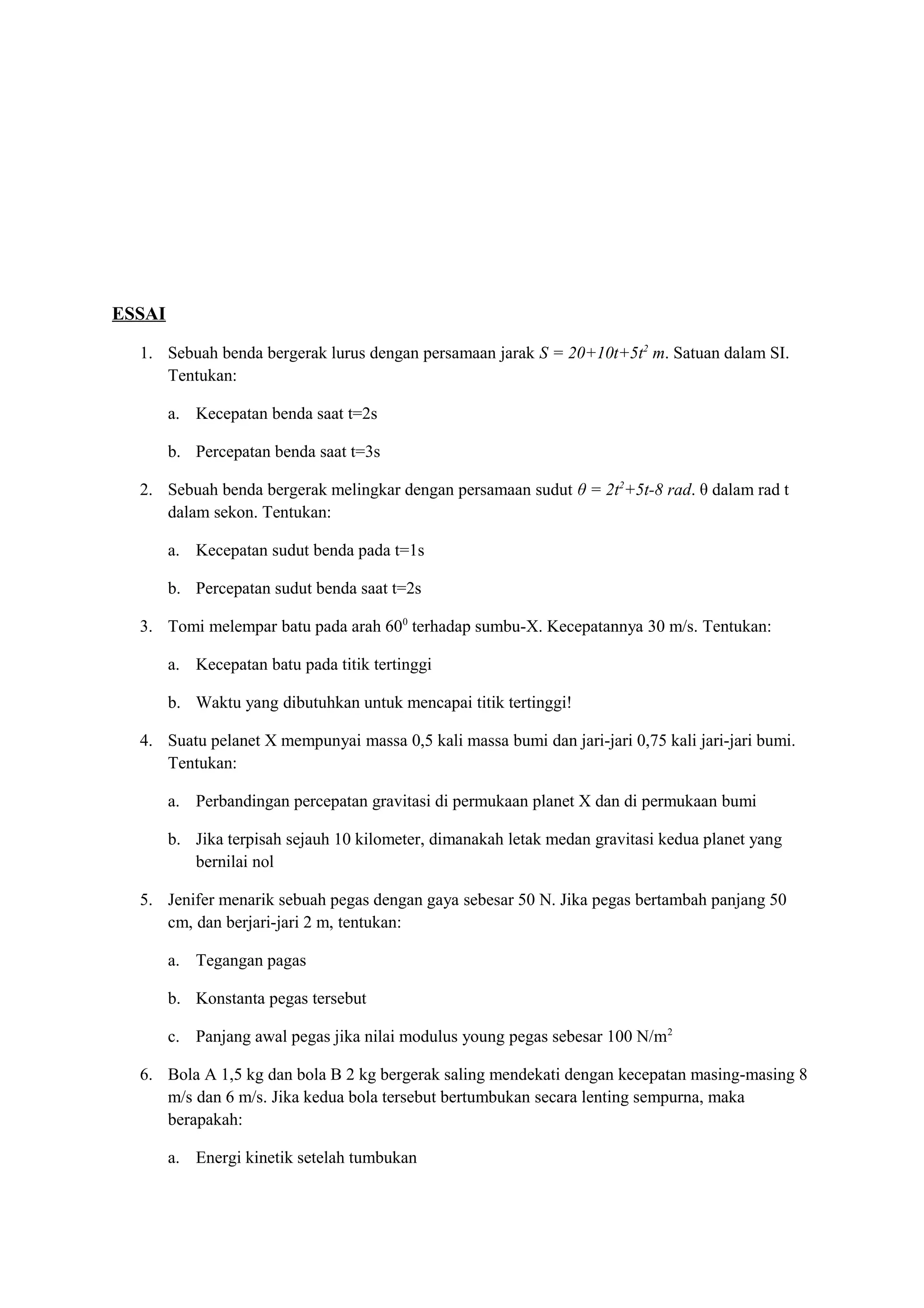 Soal ujian akhir fisika semester ganjil kelas xi ipa | DOC
