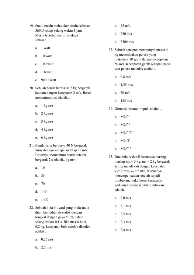 Soal ujian akhir fisika semester ganjil kelas xi ipa | PDF