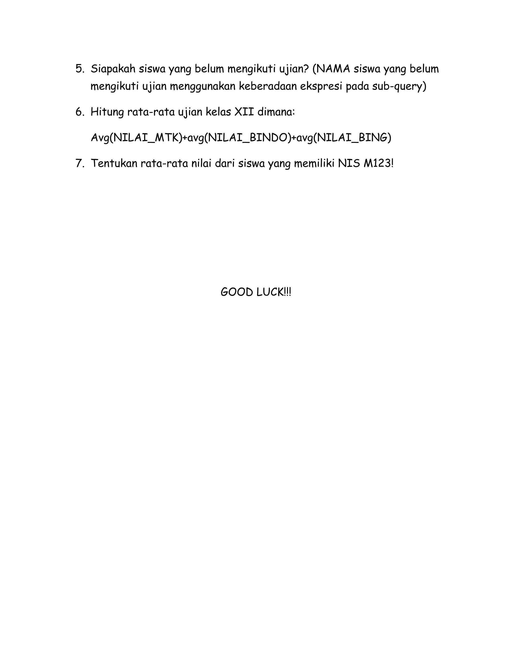 Soal ujian kelas xi | DOC