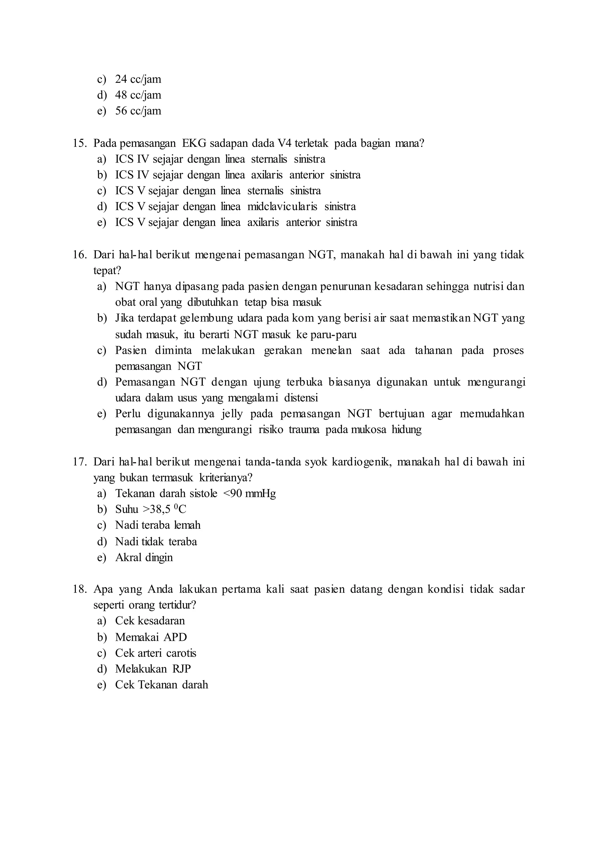 Soal ujian keperawatan | DOCX