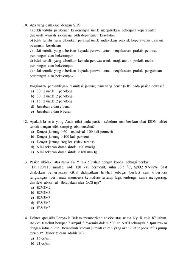 Soal ujian keperawatan | PDF