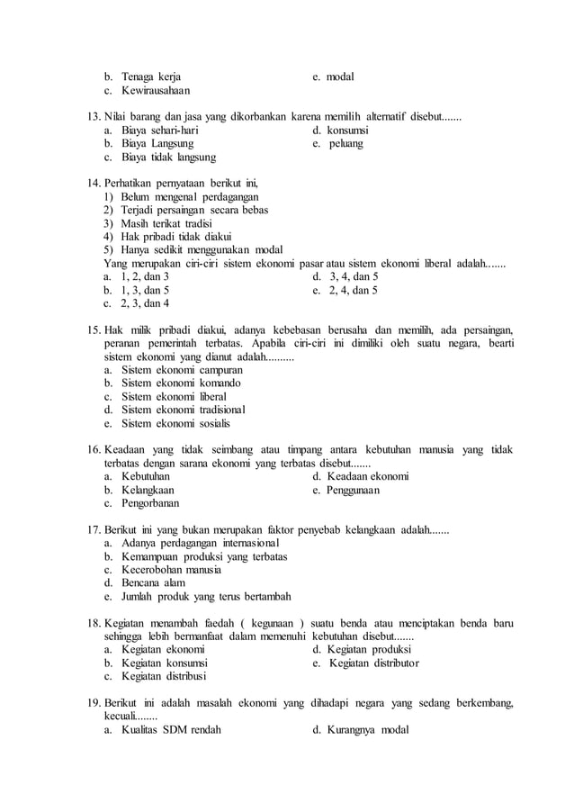 Soal ujian mid | DOCX