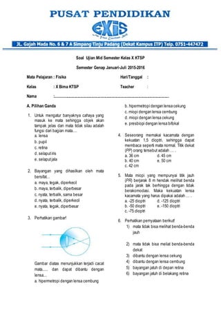 Soal ujian mid semester kelas x ktsp | PDF