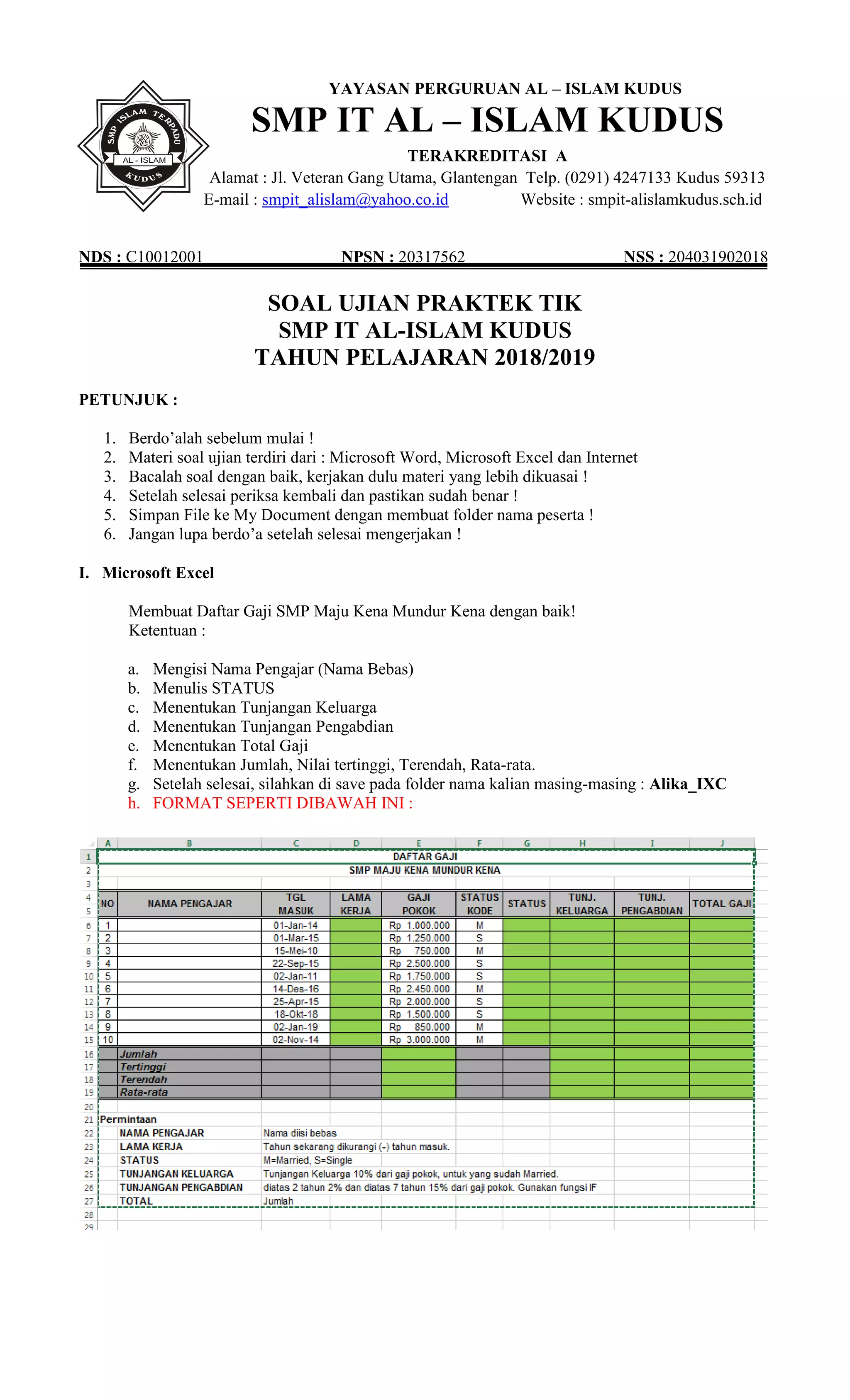 SOAL UJIAN PRAKTIK TIK KELAS IX.doc
