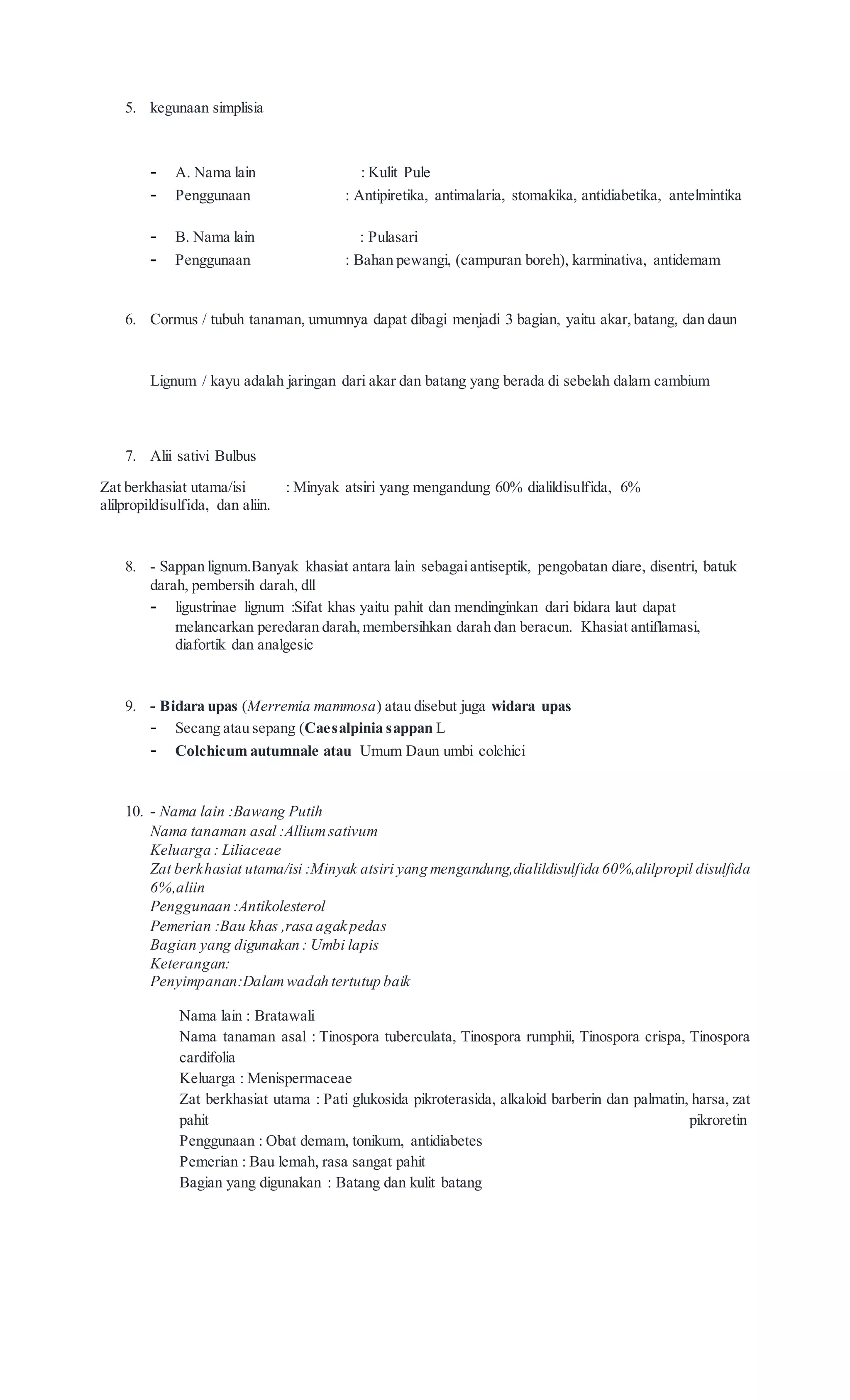 Soal farmakognisi kelas x farmasi | DOCX