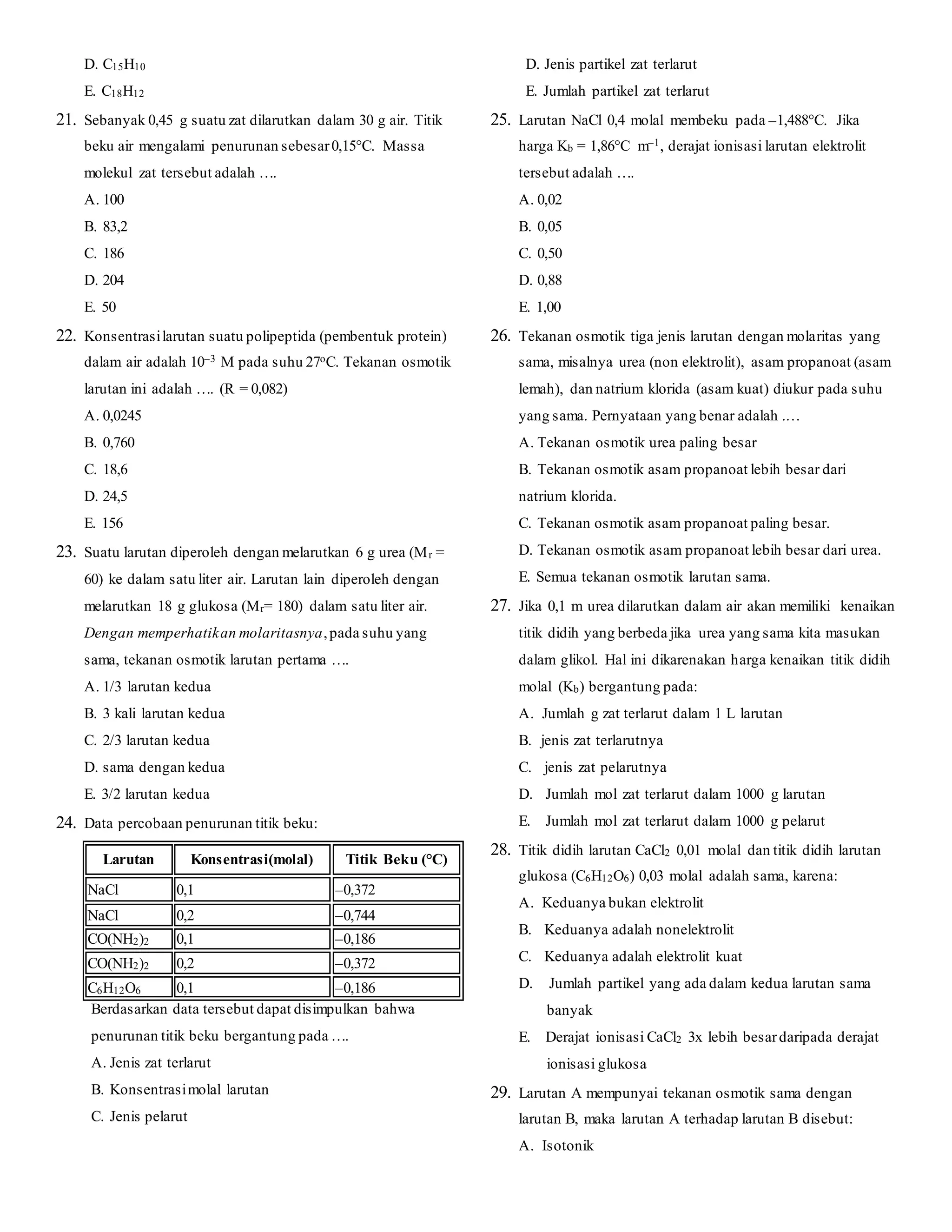 Soal ujian tengah semester kimia | PDF Soal ujian tengah semester kimia | PDF