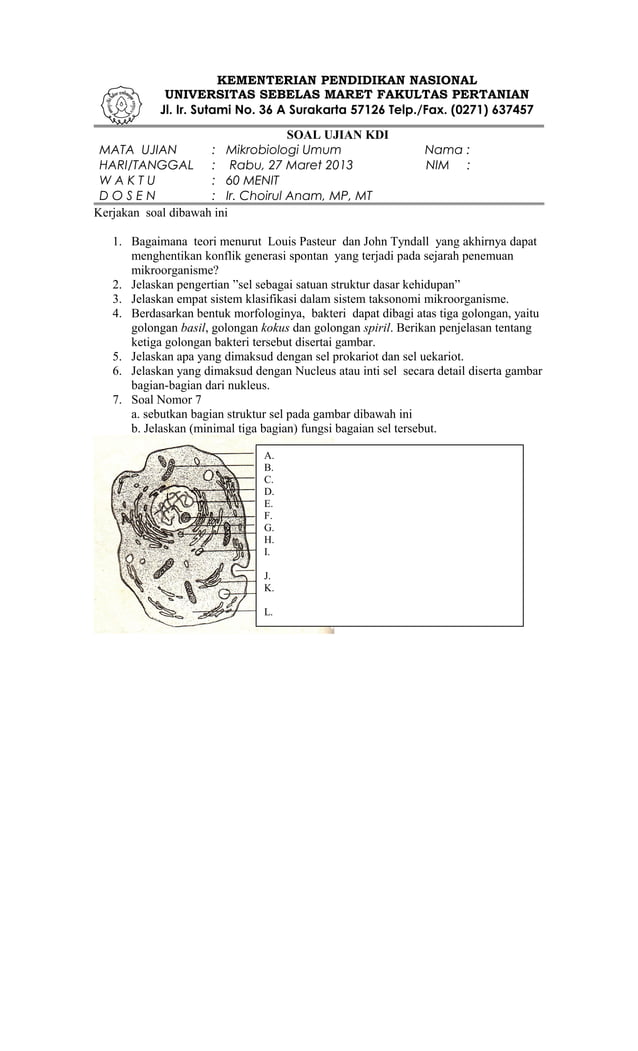 ITP UNS SEMESTER 2 Soal UK 1 mikrum | PDF | Free Download