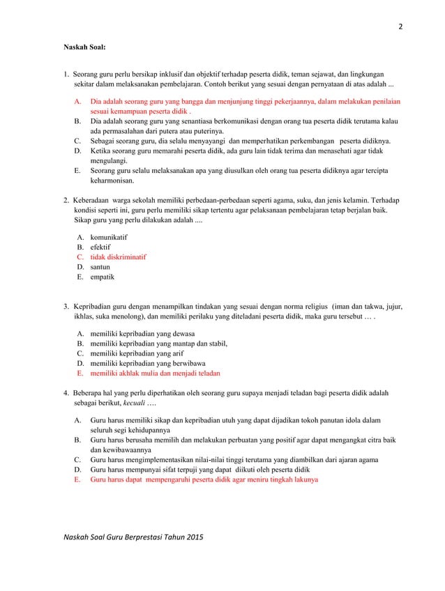 Soal ukg + kunci dari malang pdf | PDF