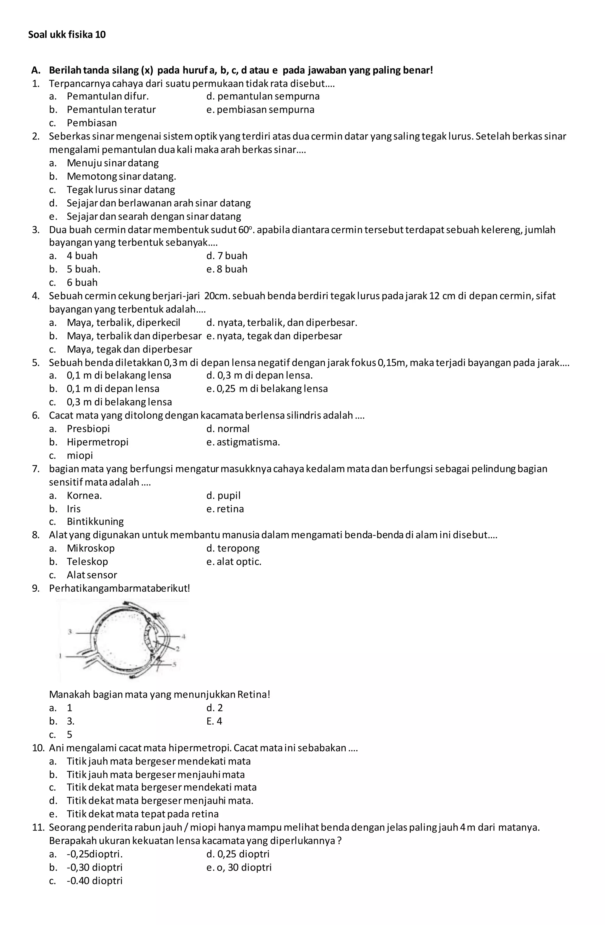 Soal UKK Fisika 10 | PDF