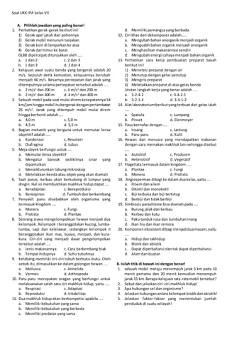 Soal ukk ipa kelas VII | PDF