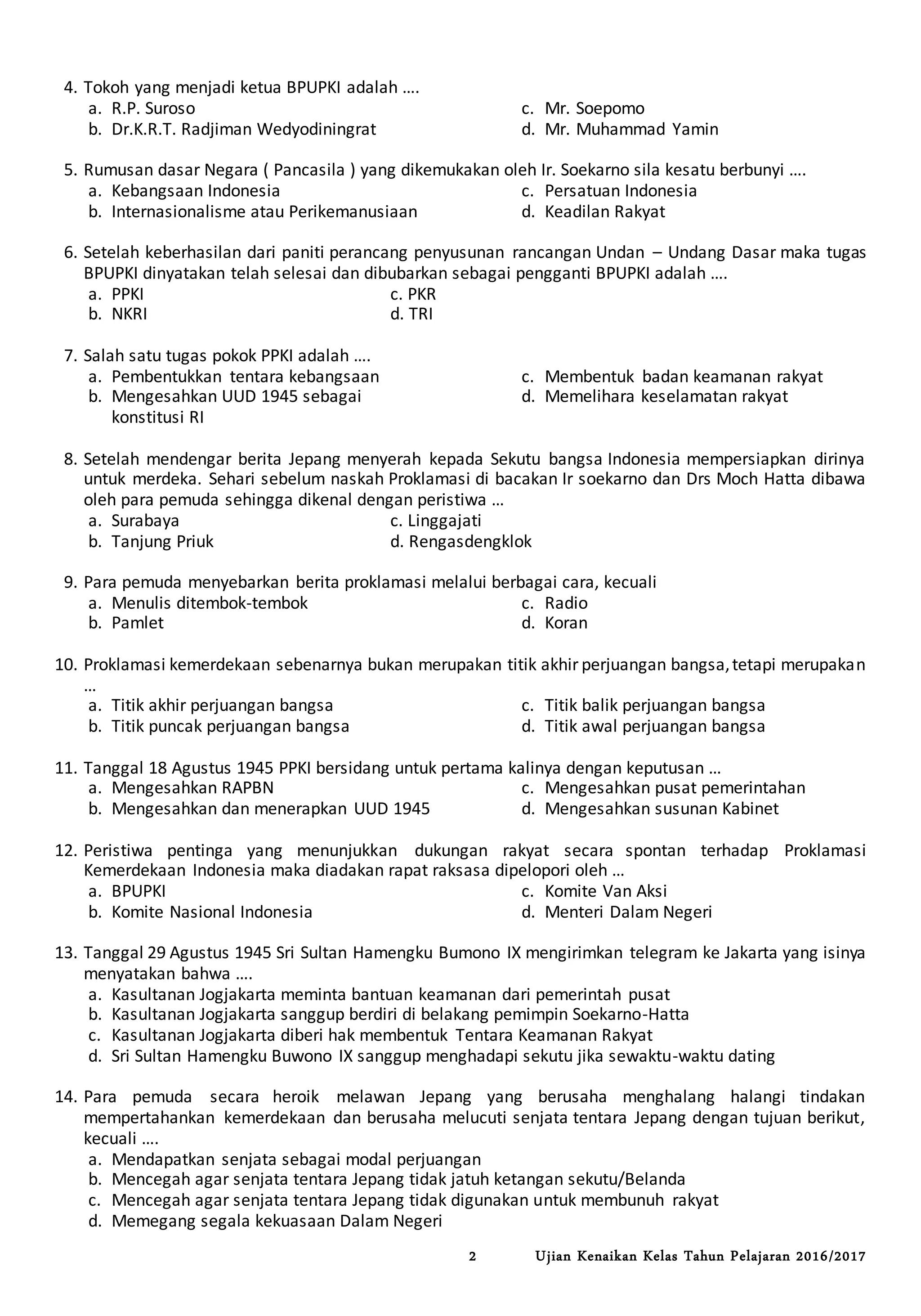 Soal ukk ips kelas 8 | PDF