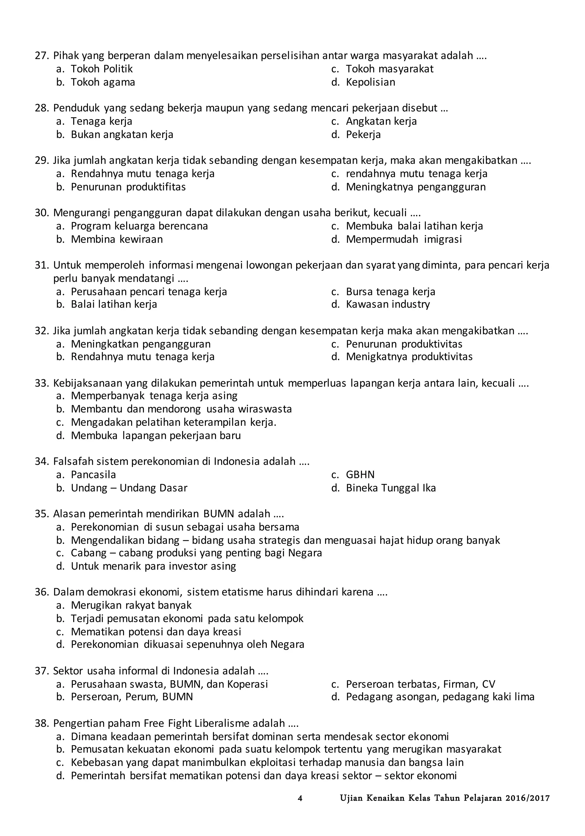 Soal ukk ips kelas 8 | PDF