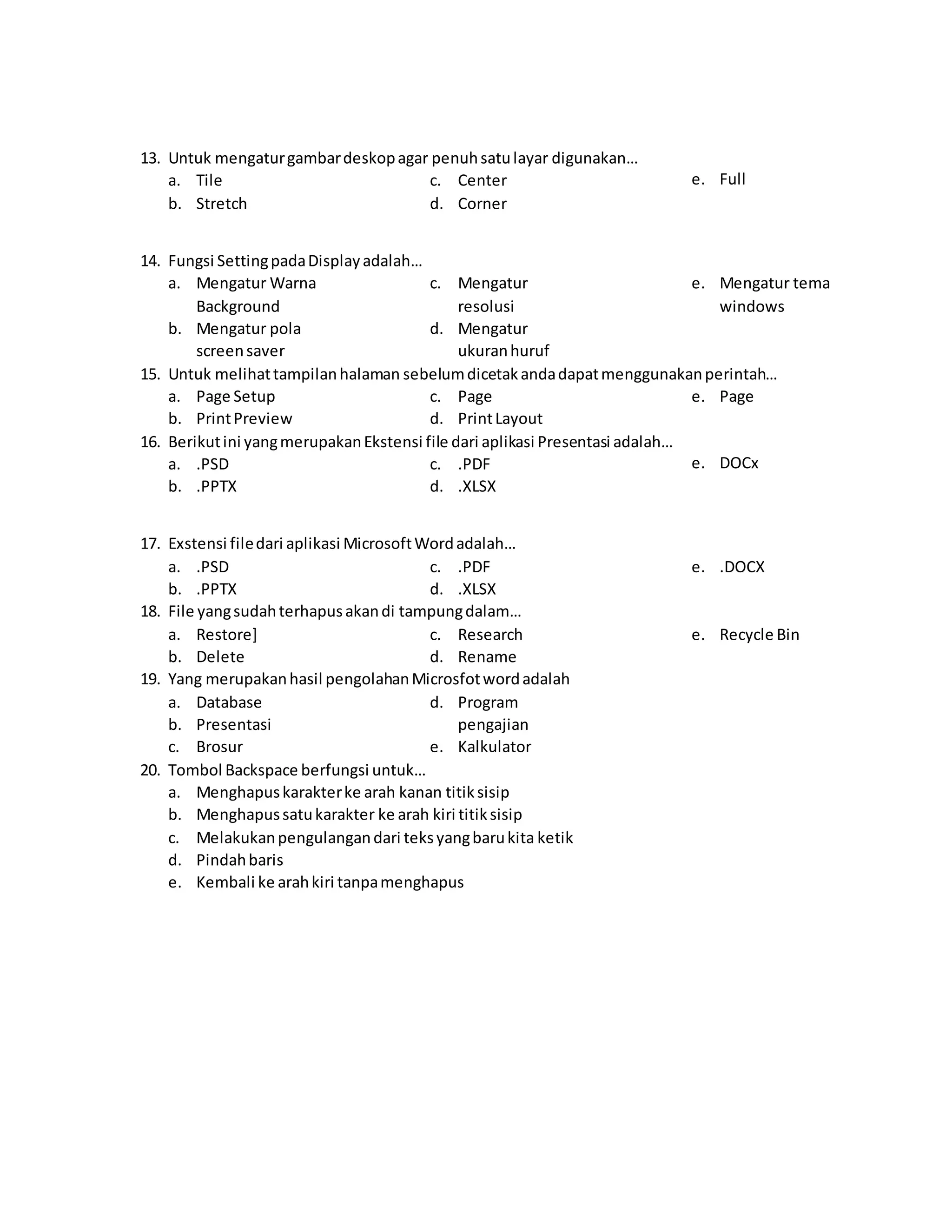Soal ukk kelas x | PDF