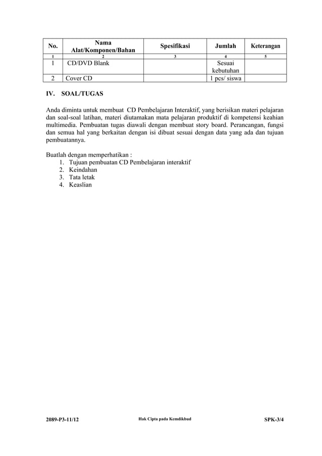 Soal ukk multimedia paket 3 | PDF