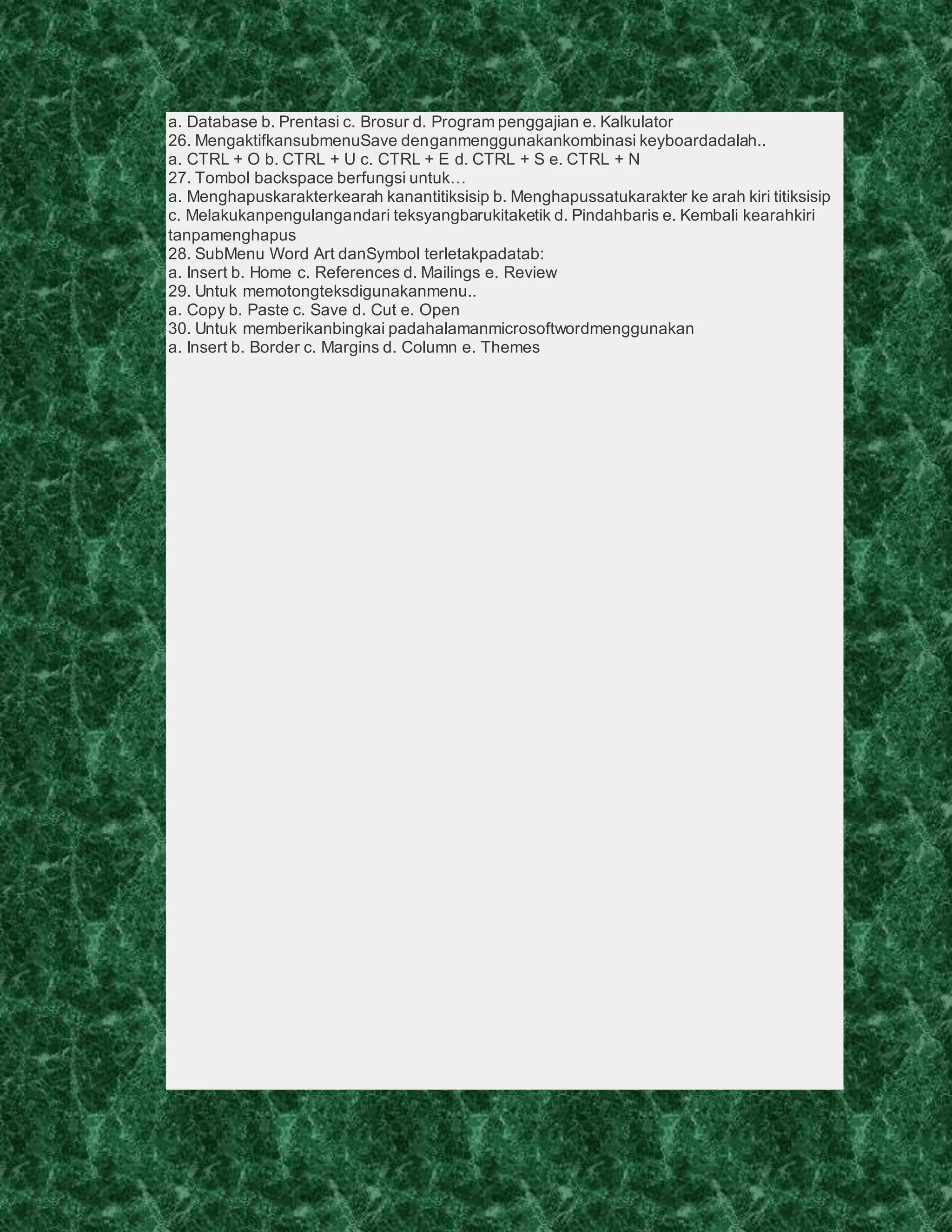 Soal ukk tik semester 2 kelas x | DOCX