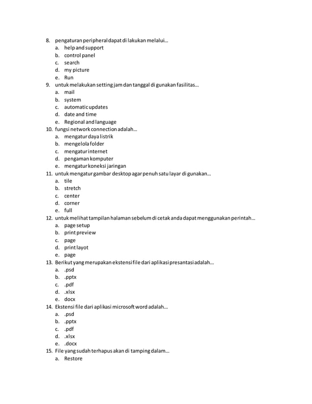 Soal UKK TIK Semester 2 Kelas x | PDF
