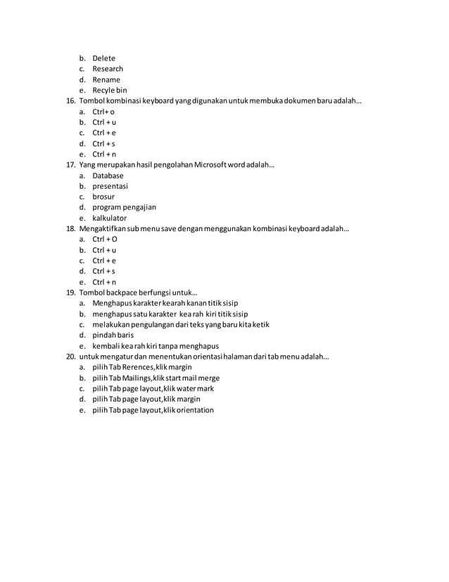 Soal UKK TIK Semester 2 Kelas x | PDF