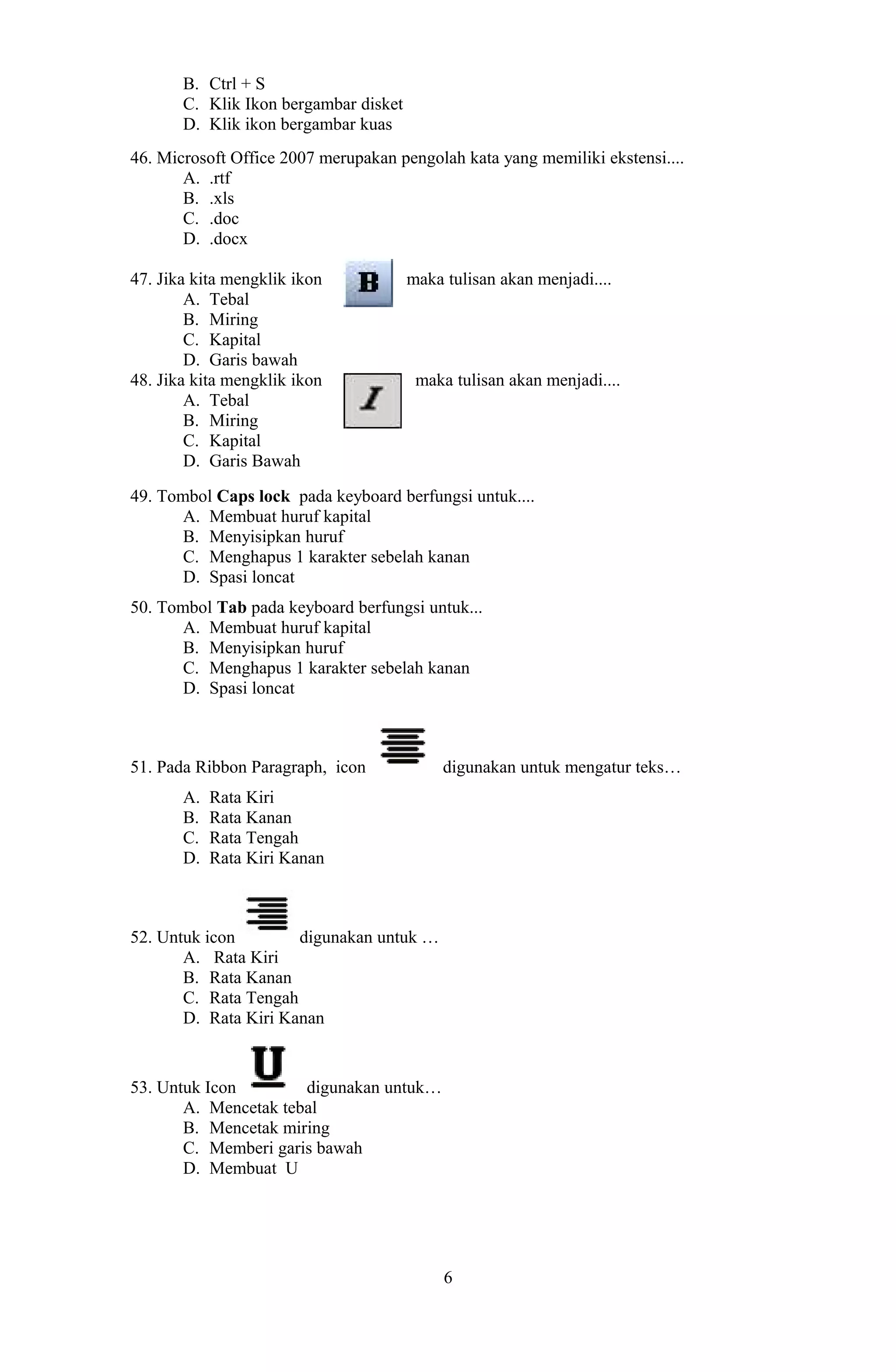 Soal ukk tik SMP kelas 7 tahun 2013 | PDF