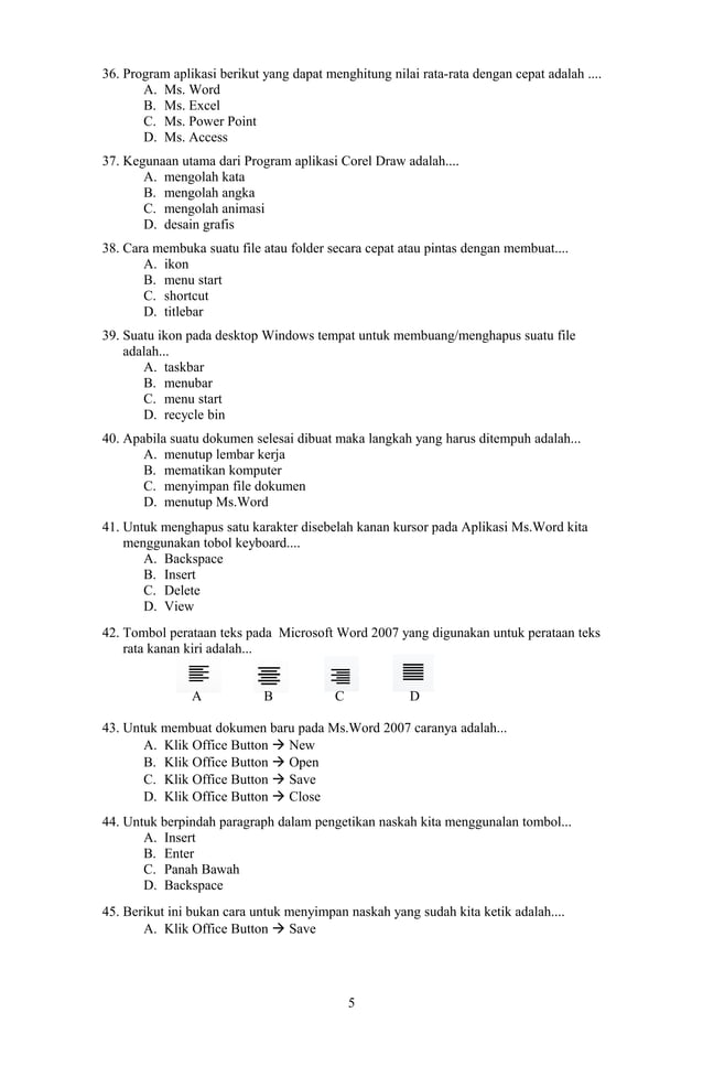 Soal ukk tik SMP kelas 7 tahun 2013 | PDF