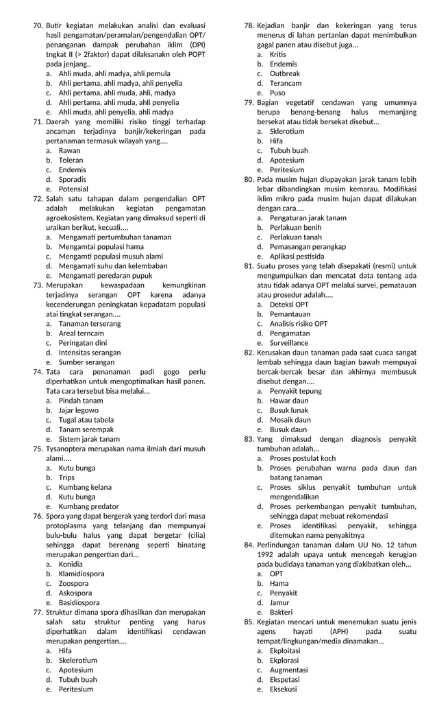 SOAL UJIAN KOMPETENSI POPT KOMPETENSI POPT | DOC