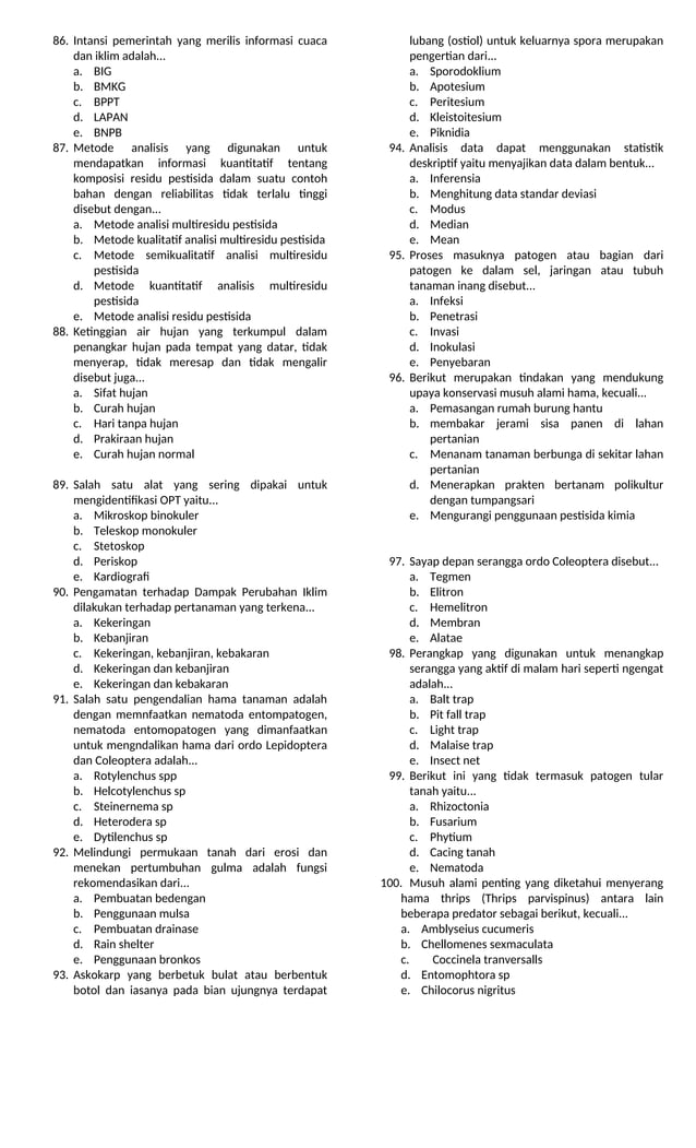 SOAL UJIAN KOMPETENSI POPT KOMPETENSI POPT | DOC