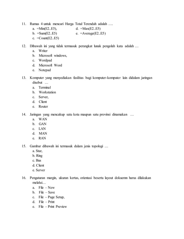 Soal ulangan akhir semester genap kelas xii kikin | PDF