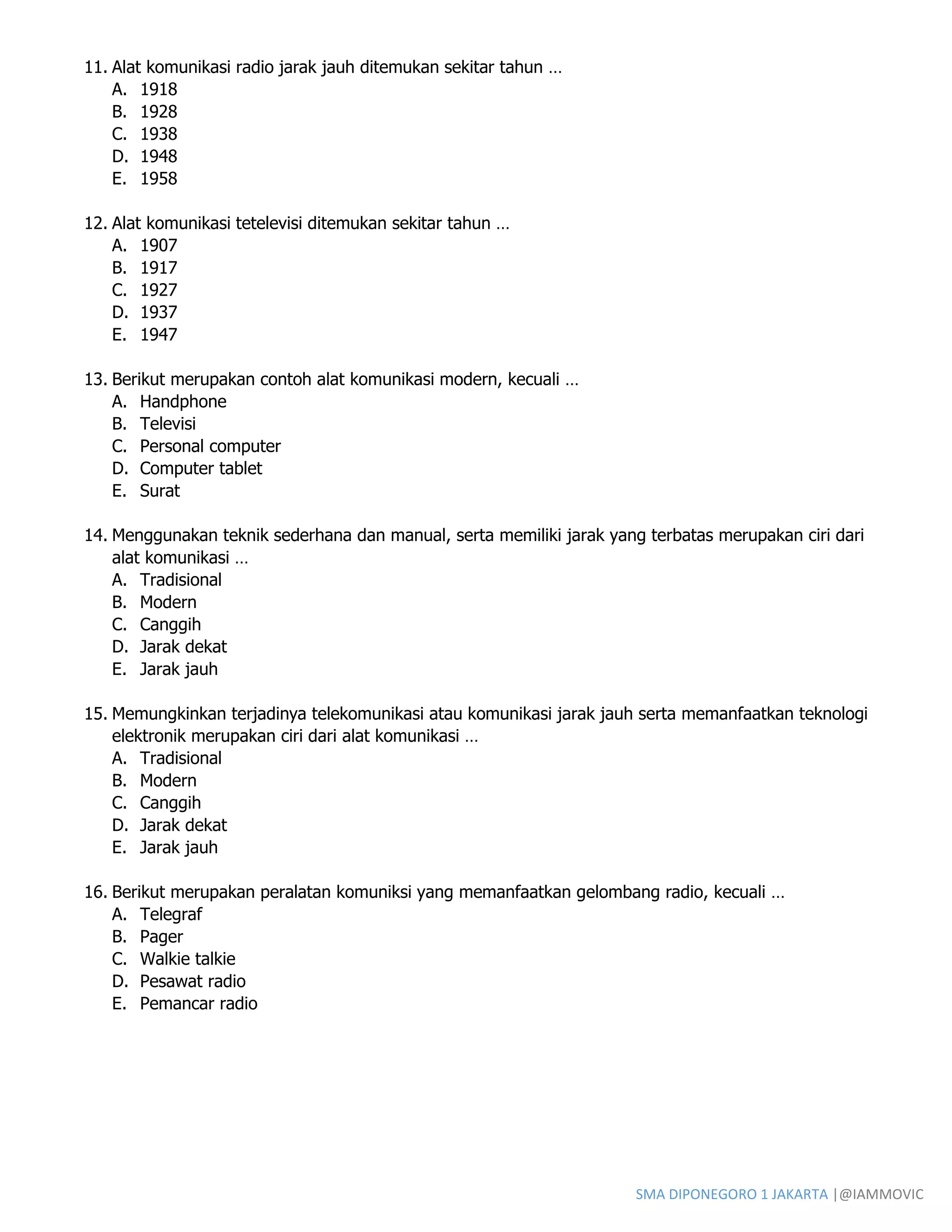 SOAL ULANGAN BLOK PRAKARYA DAN KEWIRAUSAHAAN KELAS X PAKET A | PDF