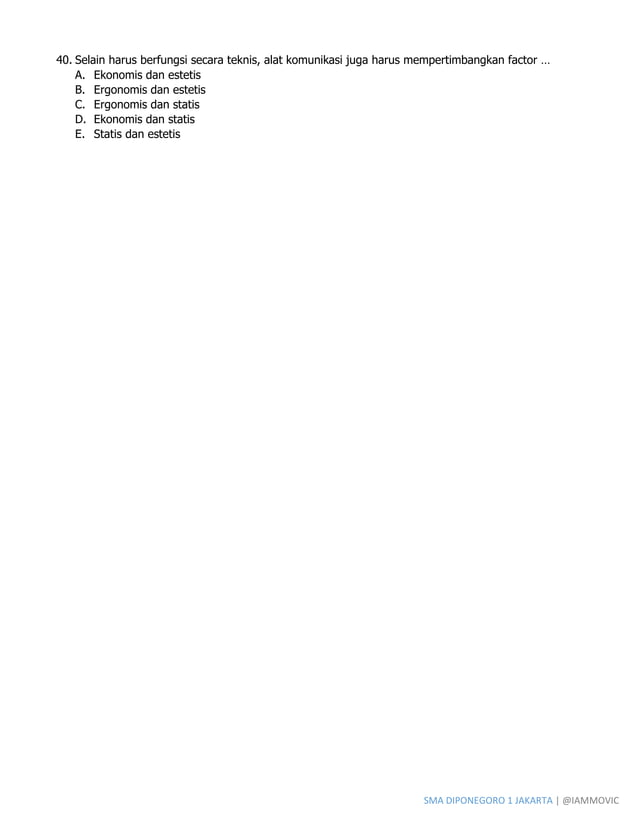 SOAL ULANGAN BLOK PRAKARYA DAN KEWIRAUSAHAAN KELAS X PAKET A | PDF