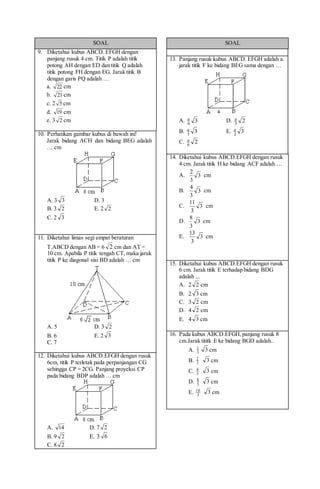Soal ulangan dimensi tiga | DOCX