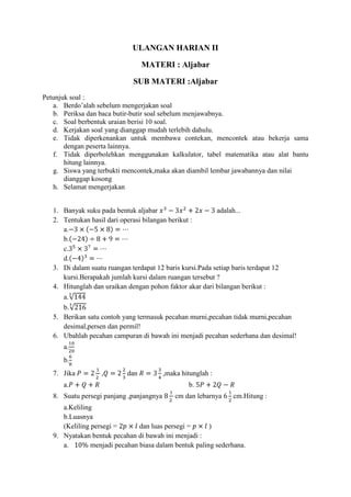Soal ulangan harian 2 | DOCX