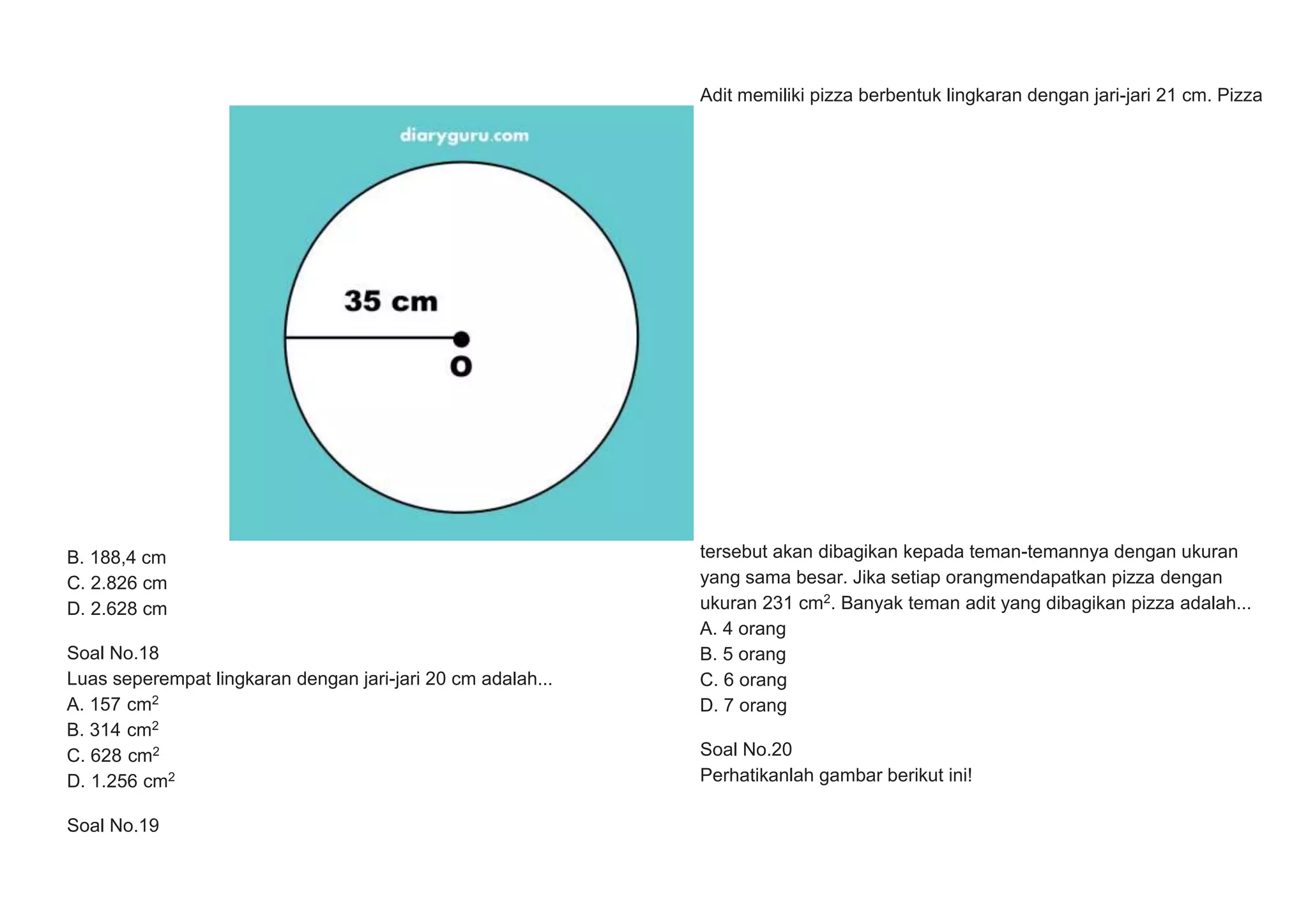 Soal Ulangan Harian Matematika Materi Lingkaran Kelas 6.docx