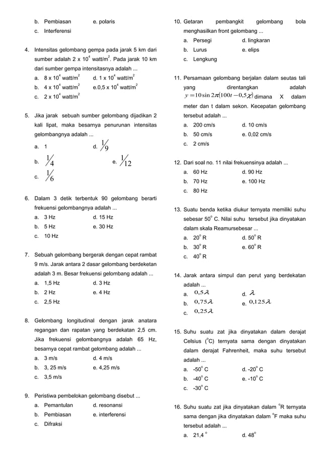 Soal ulangan kenaikan kelas fisika x tkj | PDF