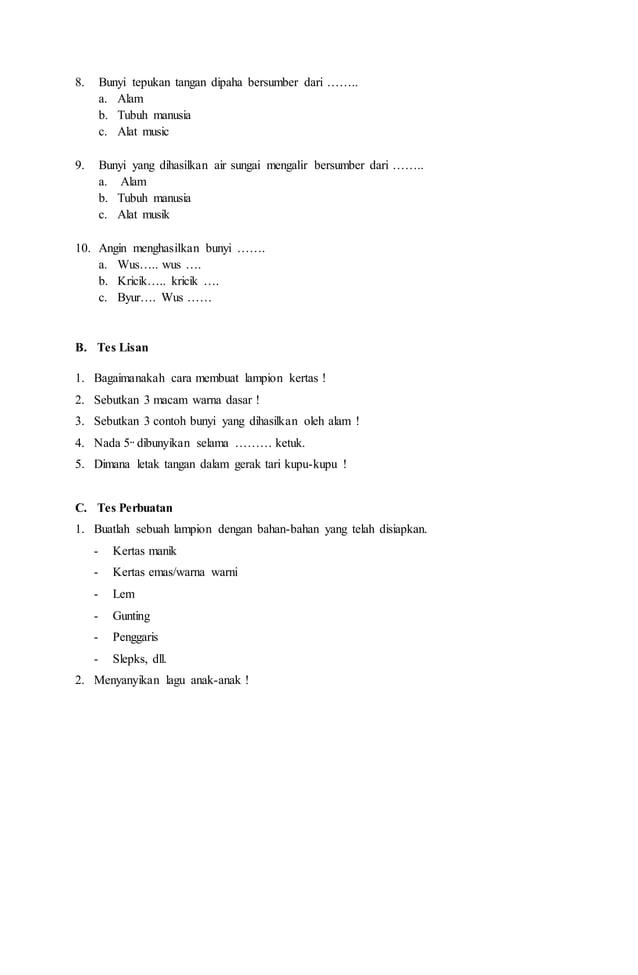 Soal ulangan sd | PDF