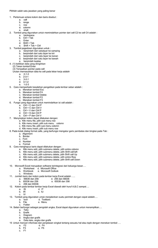 Soal ulangan semester 2 | DOCX